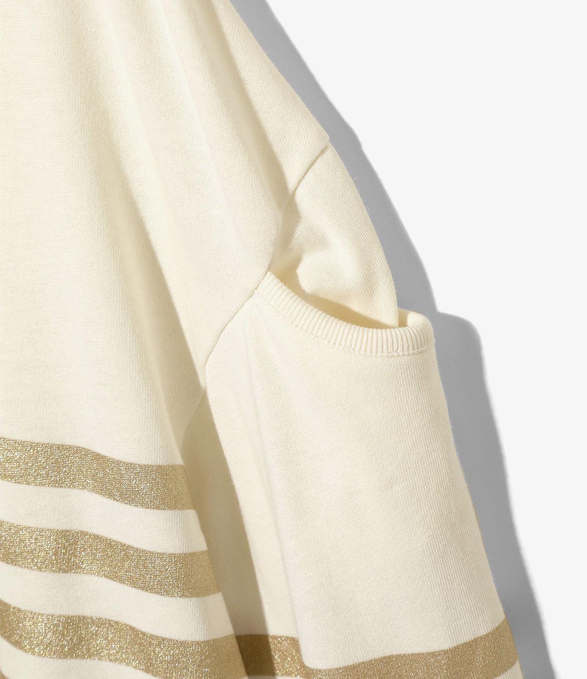 Fisherman Boat Neck Gusset Shirt – Off White/Metallic Stripe ...