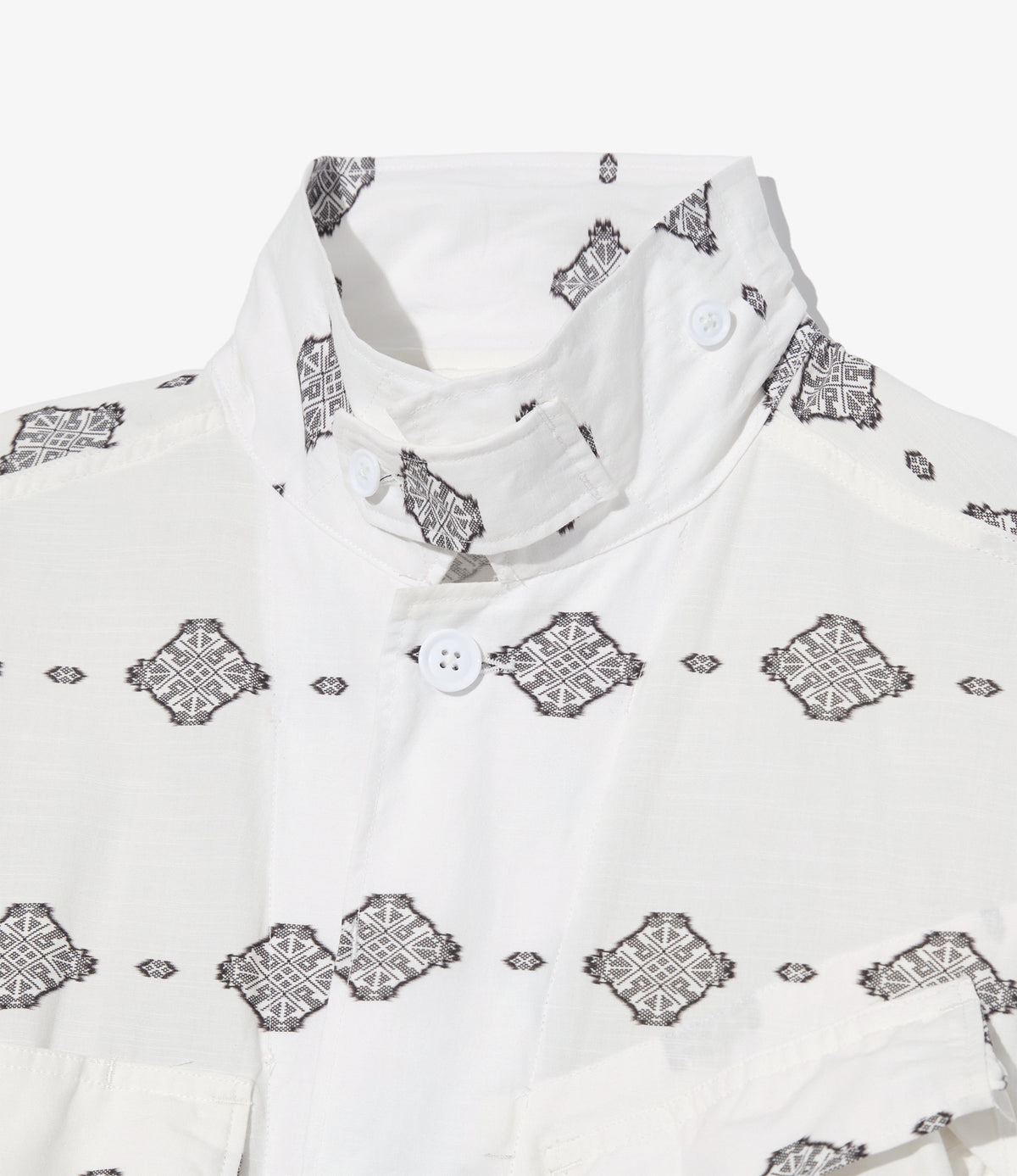 BDU Jacket – White Ikat Print | Engineered Garments | Nepenthes London