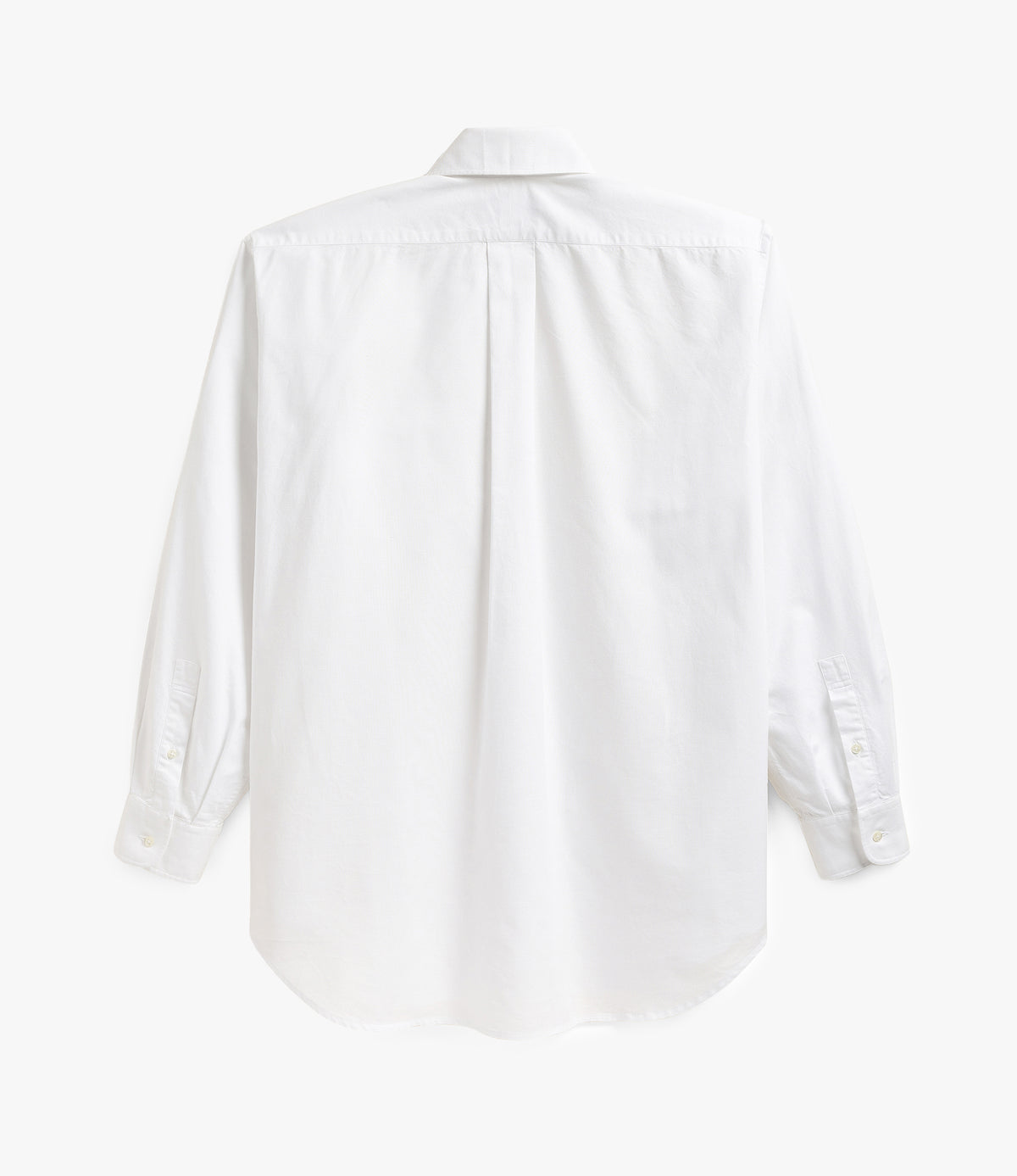 Oversized Round Collar Pinhole Shirt – White Oxford | Engineered ...