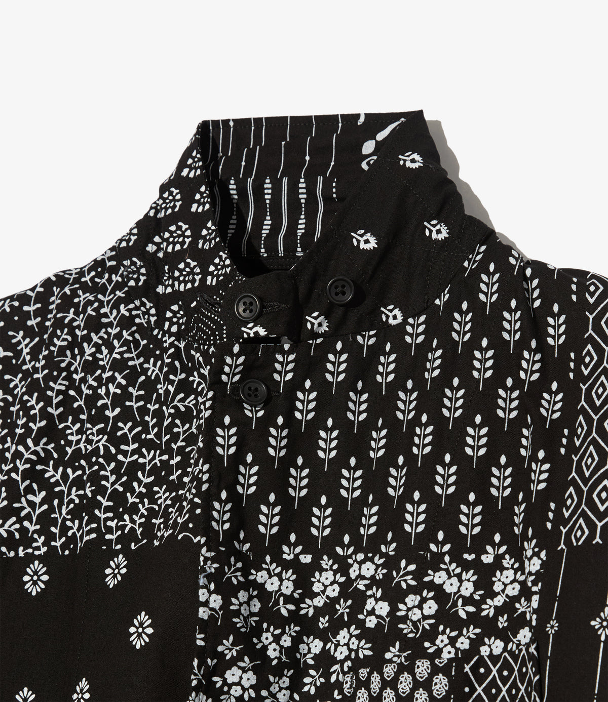 Loiter Jacket – Black/White Patchwork Print | Engineered Garments ...