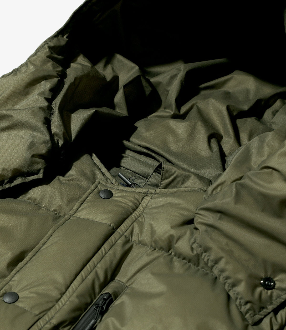 Detachable Down Coat – Khaki | Engineered Garments × Nanga | Nepenthes ...