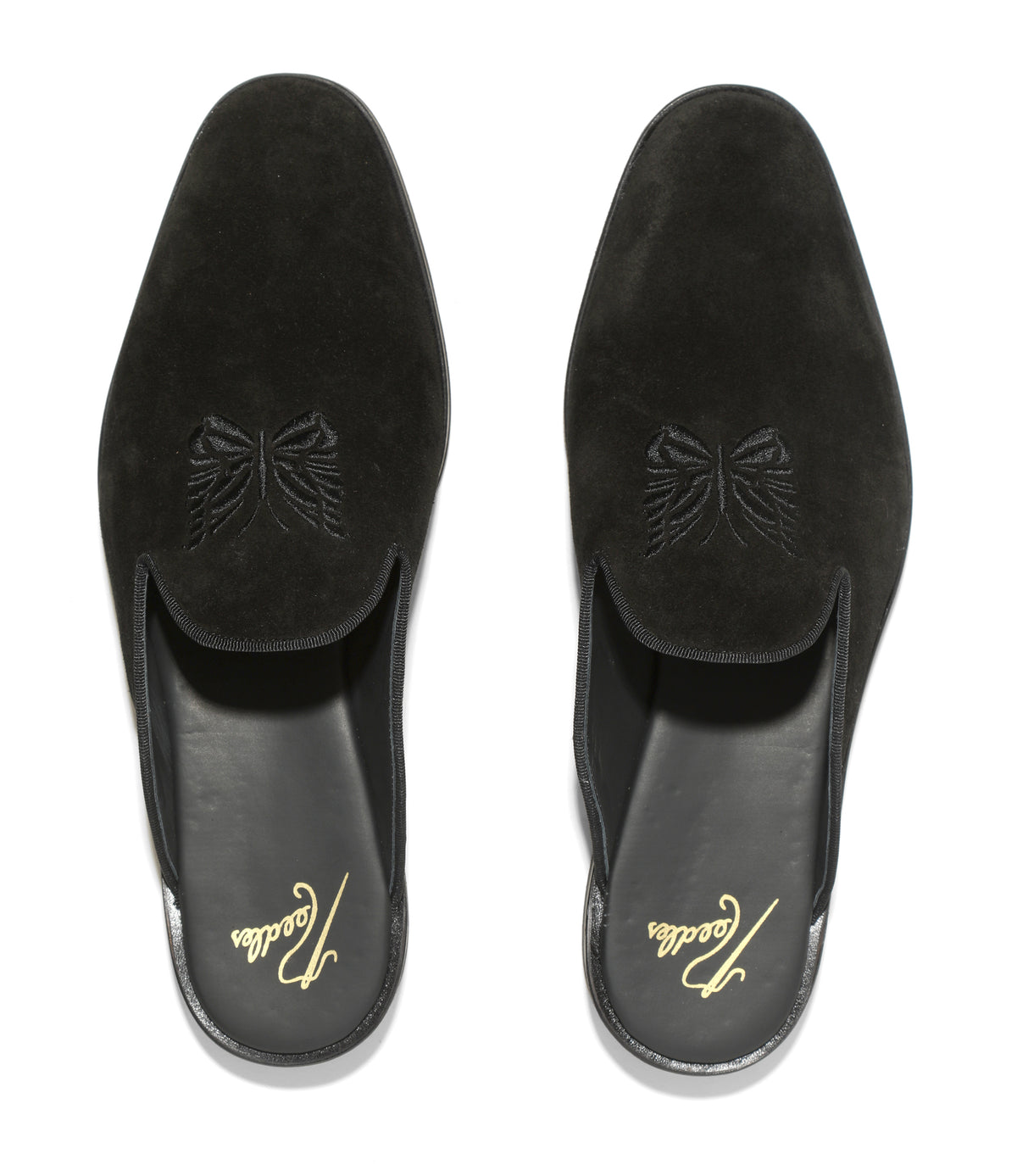 Papillon Embroidered Slip-In – Black Suede | Needles | Nepenthes London