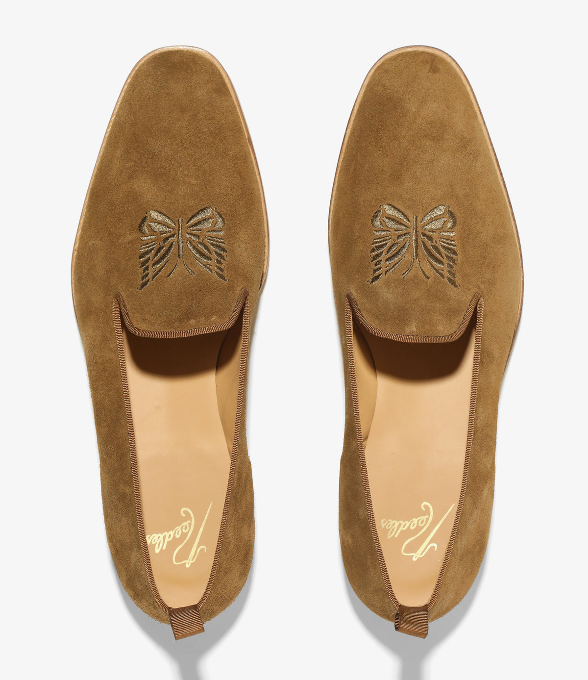 Papillon Embroidered Slip-On – Brown Suede | Needles | Nepenthes London