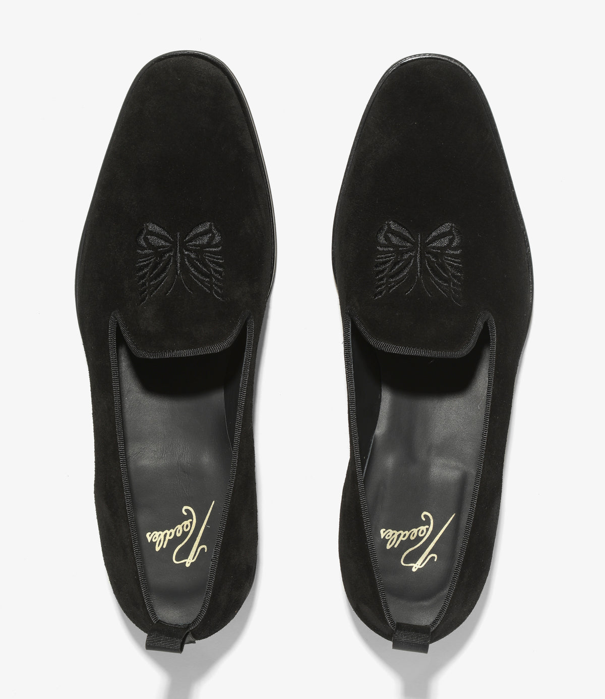 Papillon Embroidered Slip-On – Black Suede | Needles | Nepenthes London